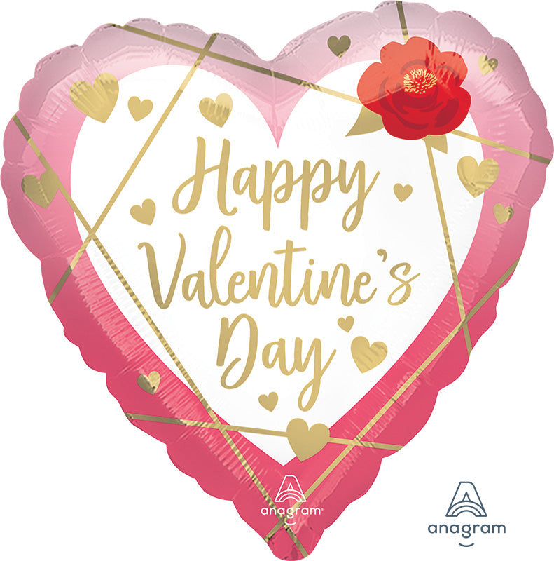 18" Valentine's Day Watercolor Heart Foil Balloon– Bargain Balloons USA