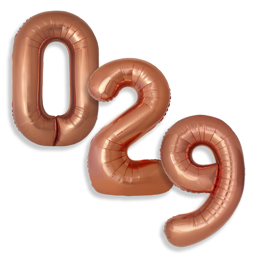 32" Flexmetal Brand Bronze Slim Number Balloons – Bargain Balloons USA