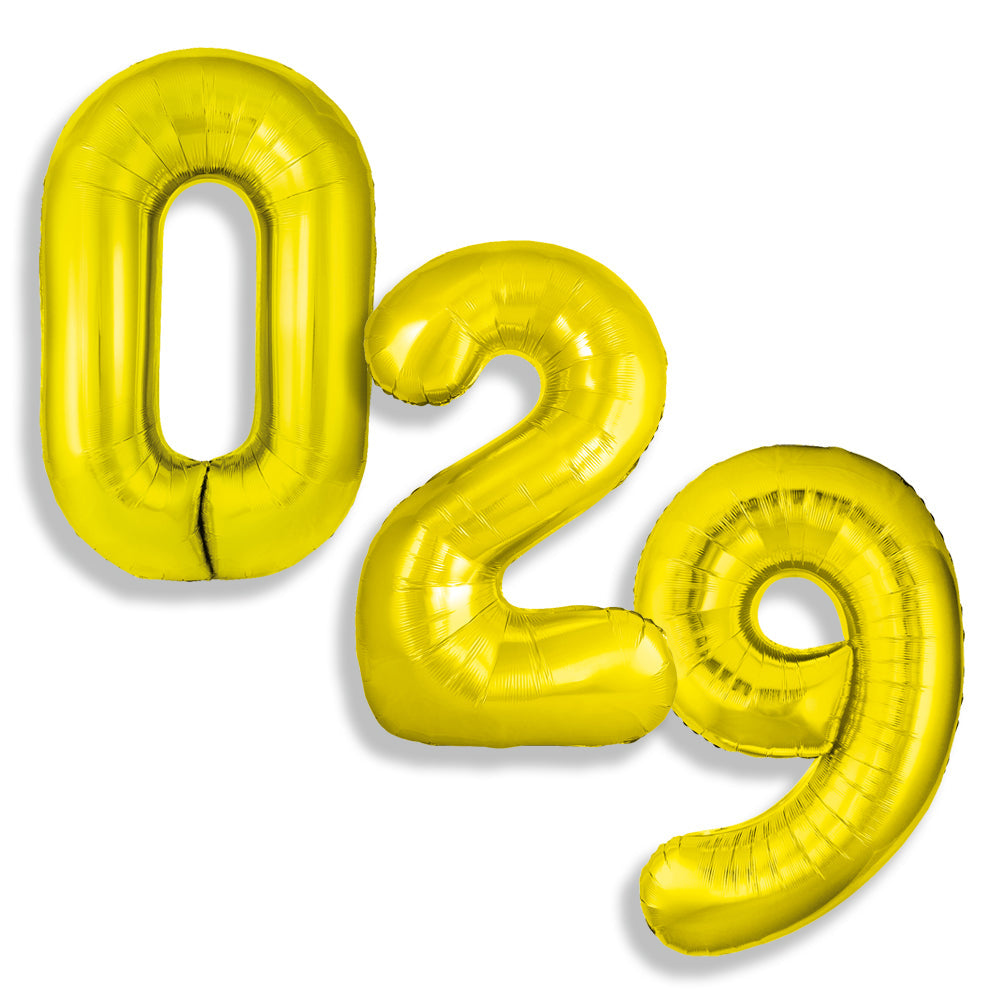 32" Flexmetal Brand Gold Slim Number Balloons – Bargain Balloons USA