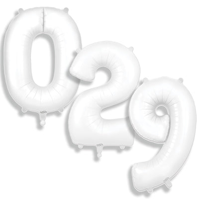 34" Oaktree Brand Matte White Numbers Balloons – Bargain Balloons USA