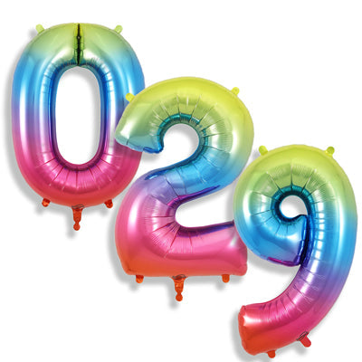 34" Oaktree Brand Rainbow Numbers Balloons – Bargain Balloons USA