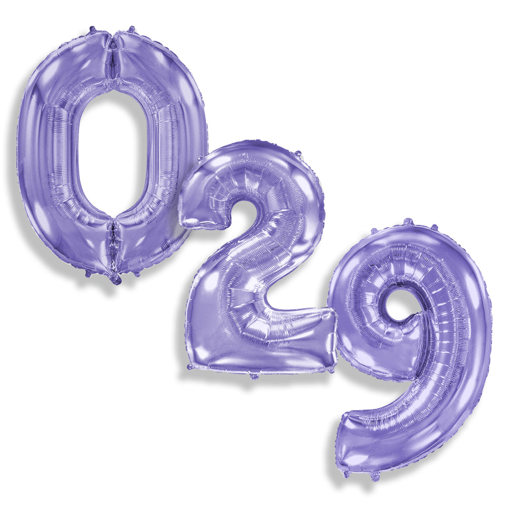 32" (40" Uninflated) Flexmetal Brand Lilac Number Balloons – Bargain ...