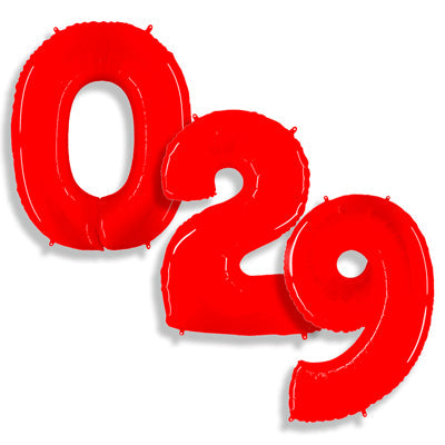 40" Europe Brand Fluorescence Red Number Balloons – Bargain Balloons USA
