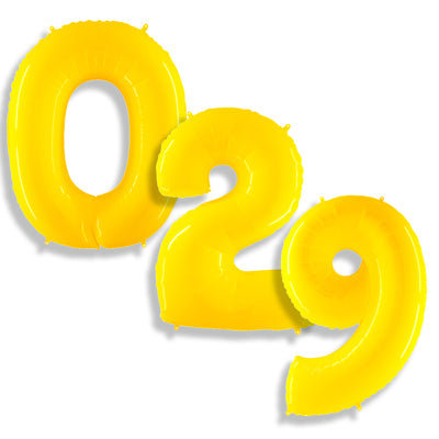 40" Europe Brand Fluorescence Yellow Number Balloons – Bargain Balloons USA