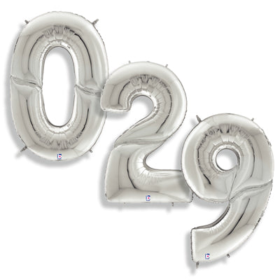 64" Betallic Brand Silver Gigaloon Number Balloons – Bargain Balloons USA