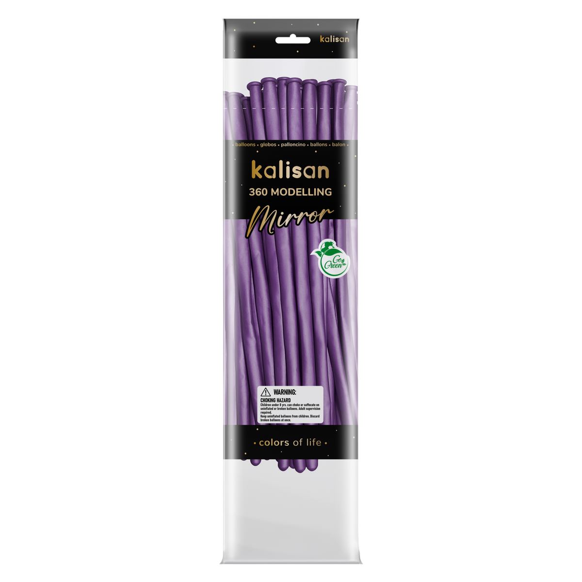360K Nozzle Up Kalisan Twisting Latex Balloons Mirror Violet (50 Per B ...