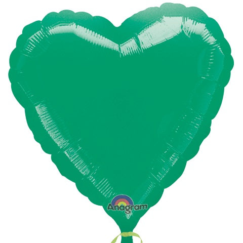 18" Green Heart Packaged Balloon - Perfect for Celebrations– Bargain ...