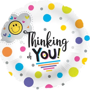 17" Thinking Of You Thought Cloud Foil Balloon - Cheerful Design ...