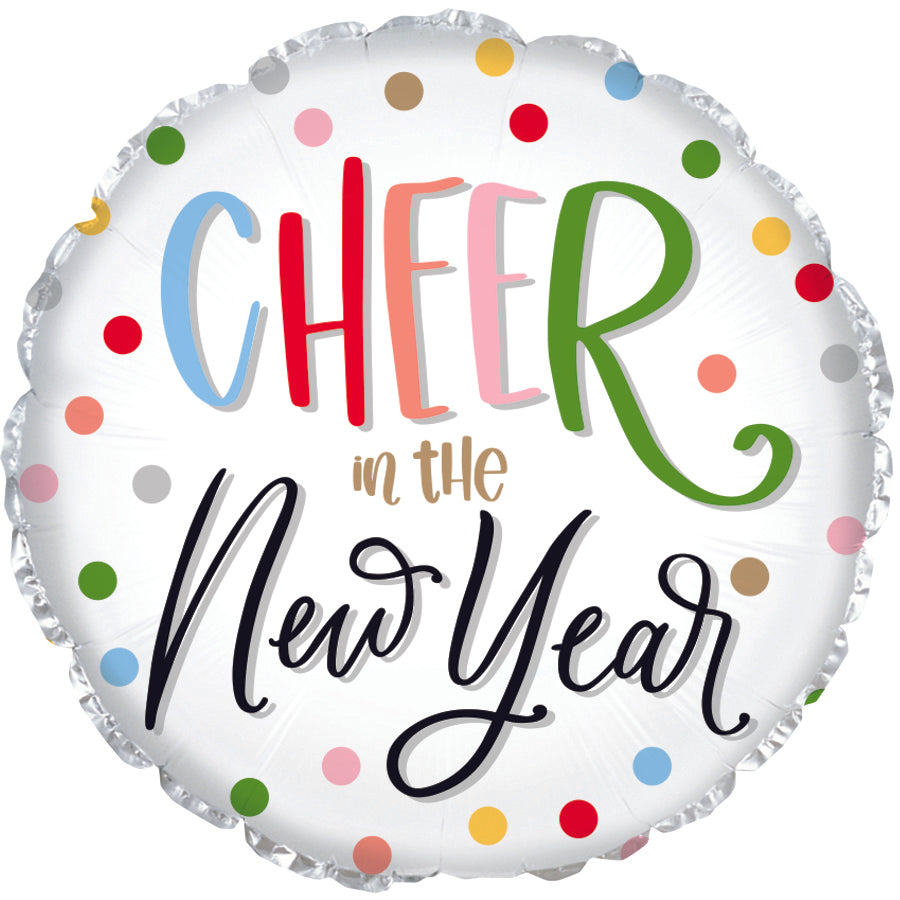 17" Cheer in the New Year White Foil Balloon – Bargain Balloons USA