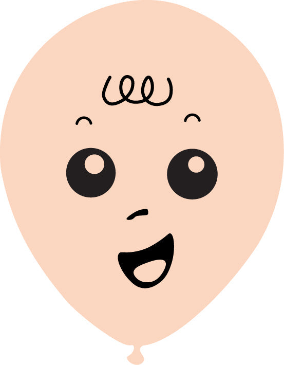 12" Latex Balloons Single Sided (25 Per Bag) Baby Face Print 02 Decome ...
