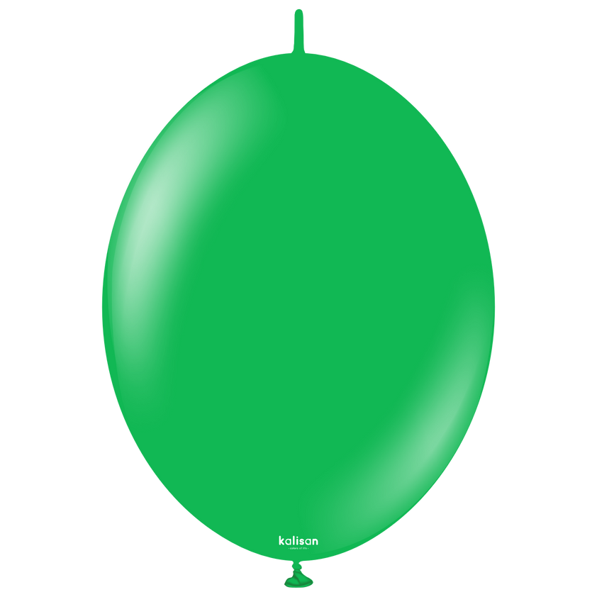 12" Kalisan Brand Linking Latex Balloons K-Link Standard Green (50 Per ...