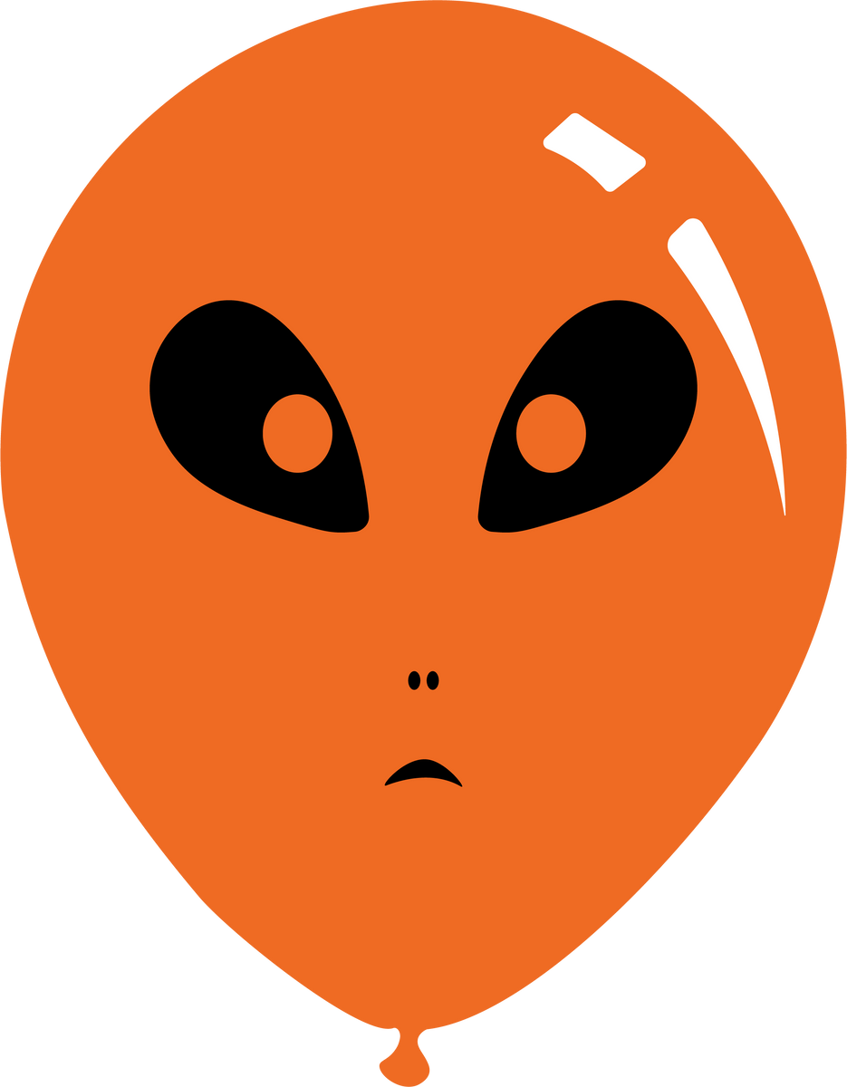 12" Alien Printed Single Sided Latex Balloon (25 Per Bag) Decomex Oran ...
