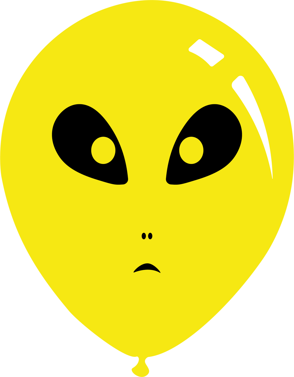 12" Alien Printed Single Sided Latex Balloon (25 Per Bag) Decomex Yell ...