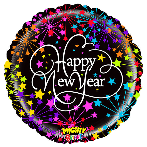 21" Mighty Bright New Year Fireworks Balloon– Bargain Balloons USA
