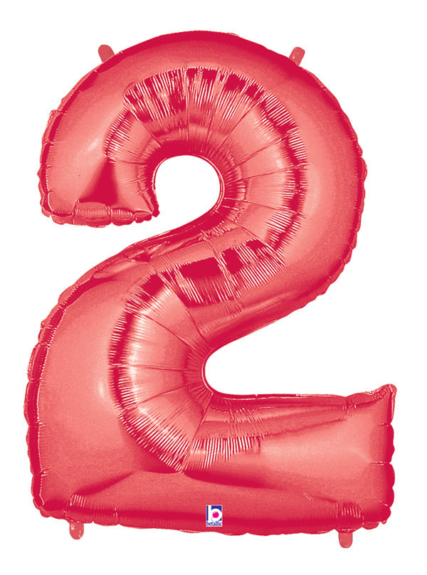 40" (34" Inflated) Large Number Balloon 2 Red – Bargain Balloons USA