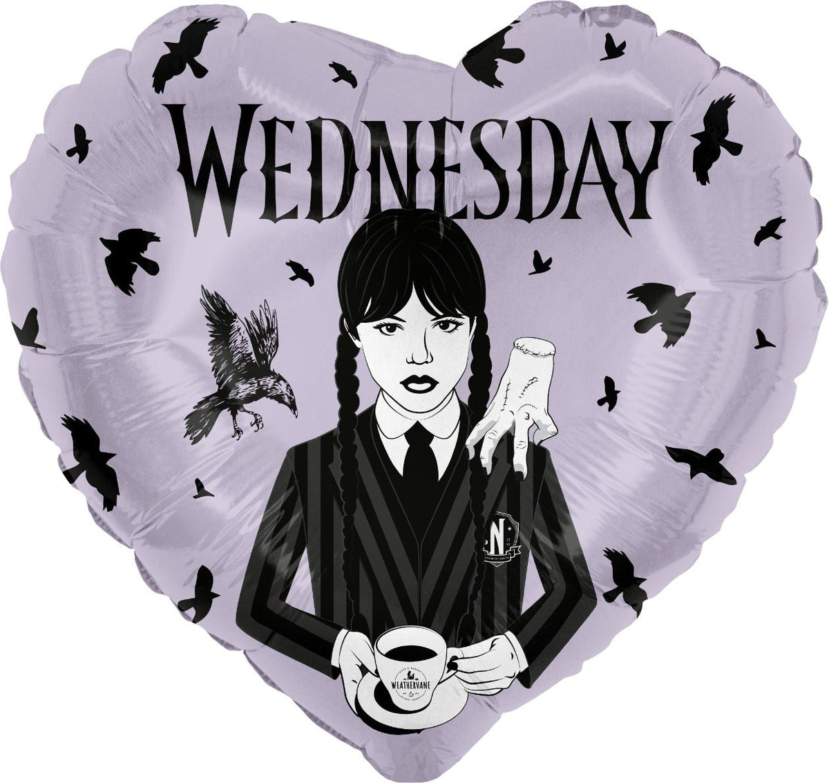 18" Foil Balloon Wednesday Addams Gothic Heart-Shaped– Bargain Balloons USA