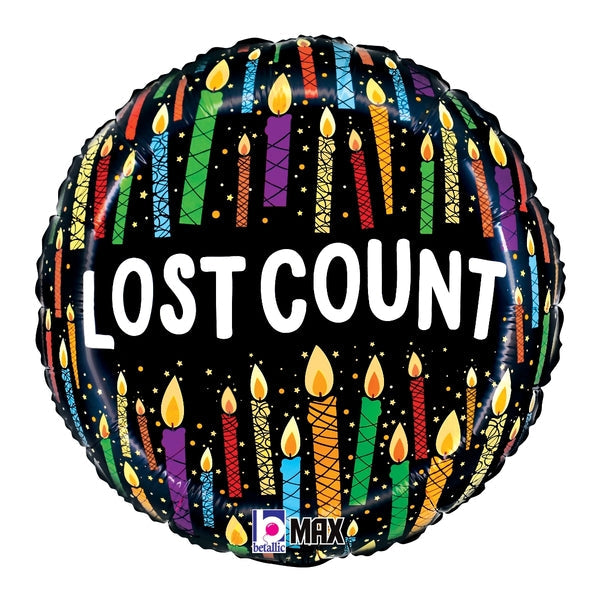 18" Lost Count Candles Foil Balloon - Milestone Birthday Fun– Bargain ...