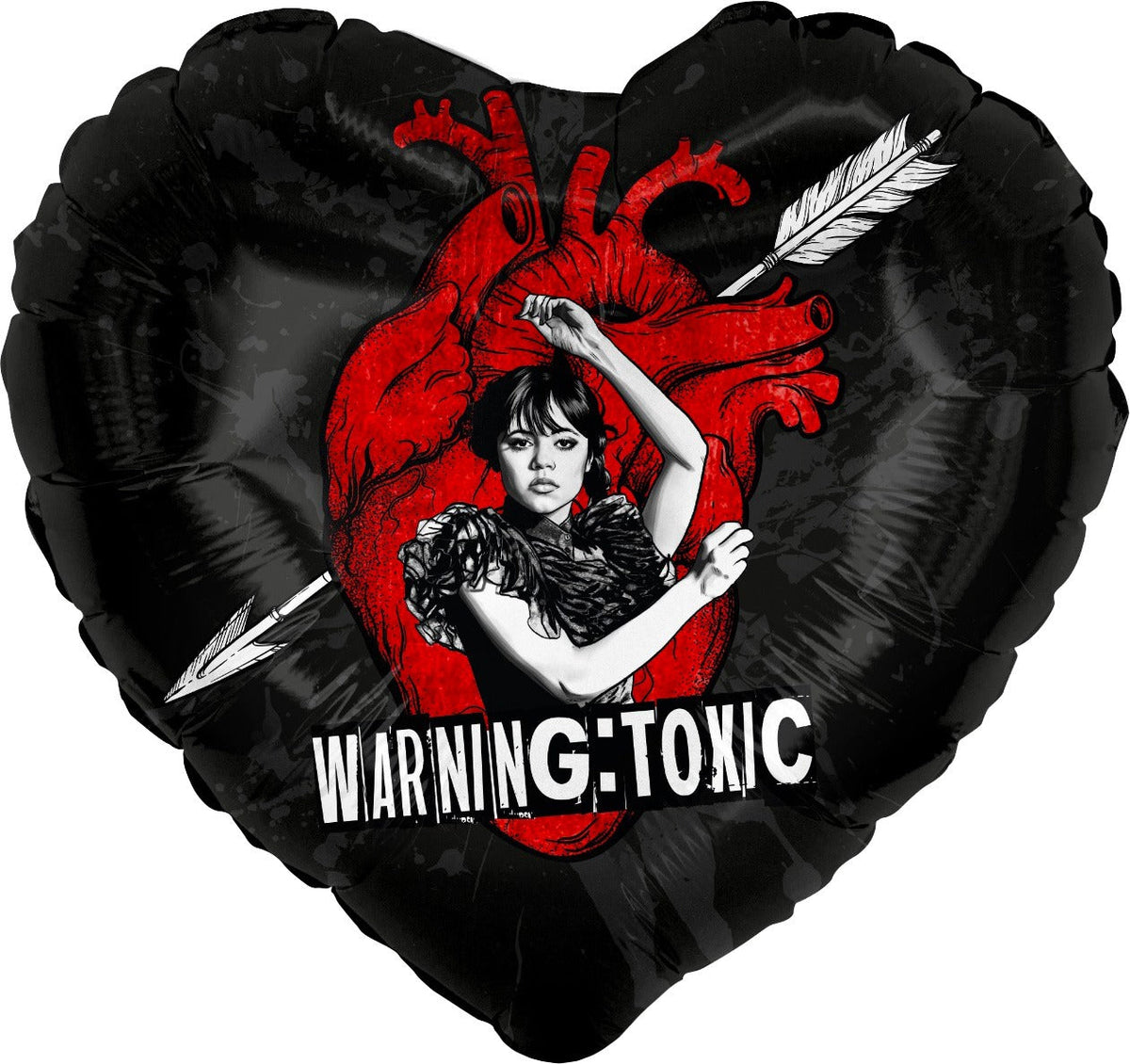 18" Wednesday Foil Balloon Design Warning Toxic – Bargain Balloons USA