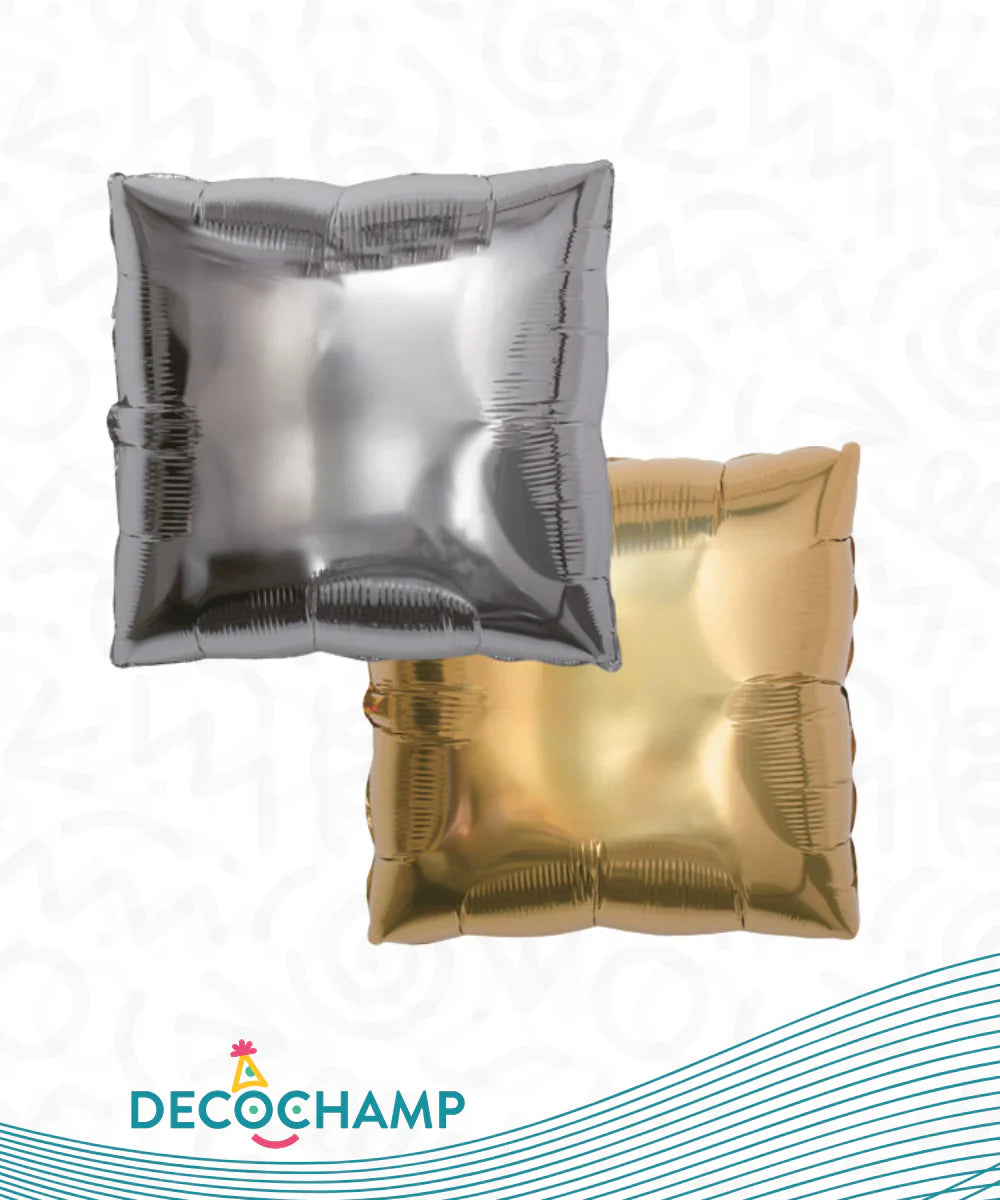 24" Decochamp Silver & Gold Square Balloons - 2 Pack– Bargain Balloons USA