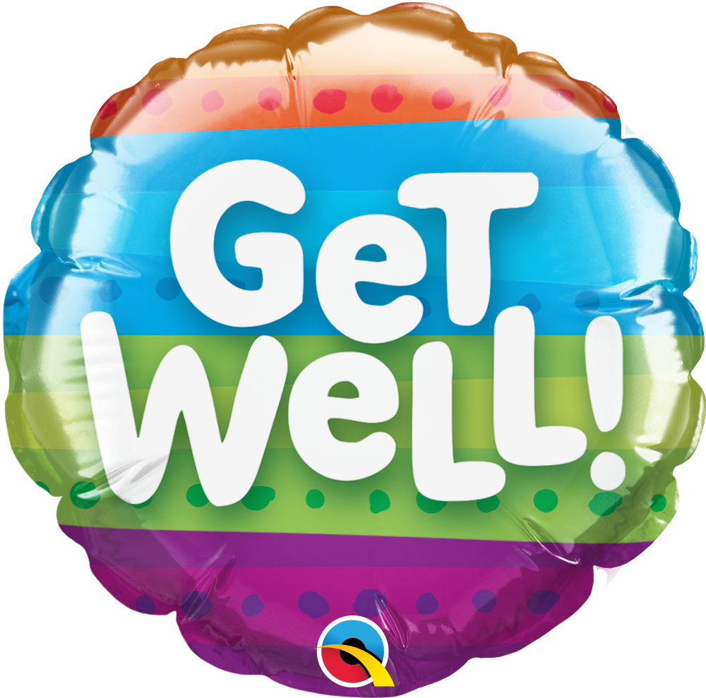 4" Airfill Only Round Get Well Color Bands Balloon – Bargain Balloons USA