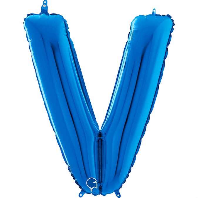 26" Midsize Letter Shape V Blue Foil Balloon– Bargain Balloons USA