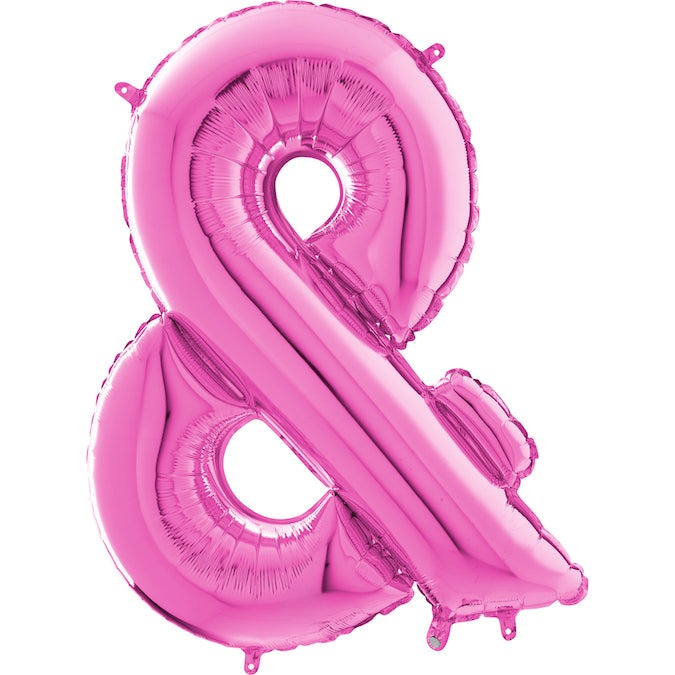 26" Symbol Ampersand Fuchsia Foil Balloon – Bargain Balloons USA