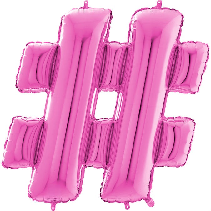 26" Symbol Hashtag Fuchsia Foil Balloon – Bargain Balloons USA