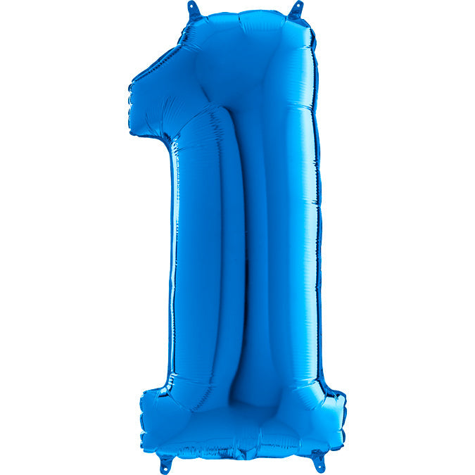 26" Midsize Foil Shape Balloon Number 1 Blue– Bargain Balloons USA
