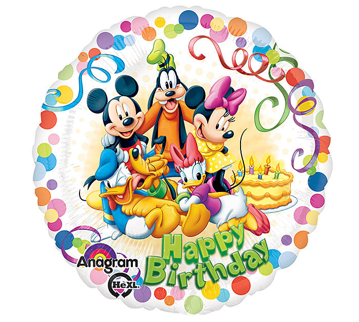 18" Mickey & Friends Party Happy Birthday Balloon– Bargain Balloons USA