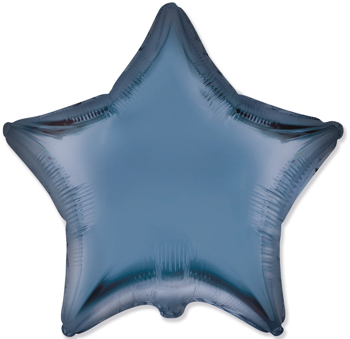 18" Satin Steel Blue Star Solid Color Foil Balloons Brand Flexmetal ...