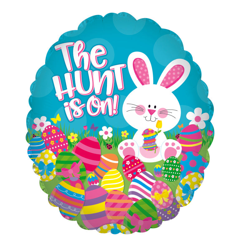 20" The Hunt Is On Easter Foil Balloon - Festive Decoration – Bargain ...