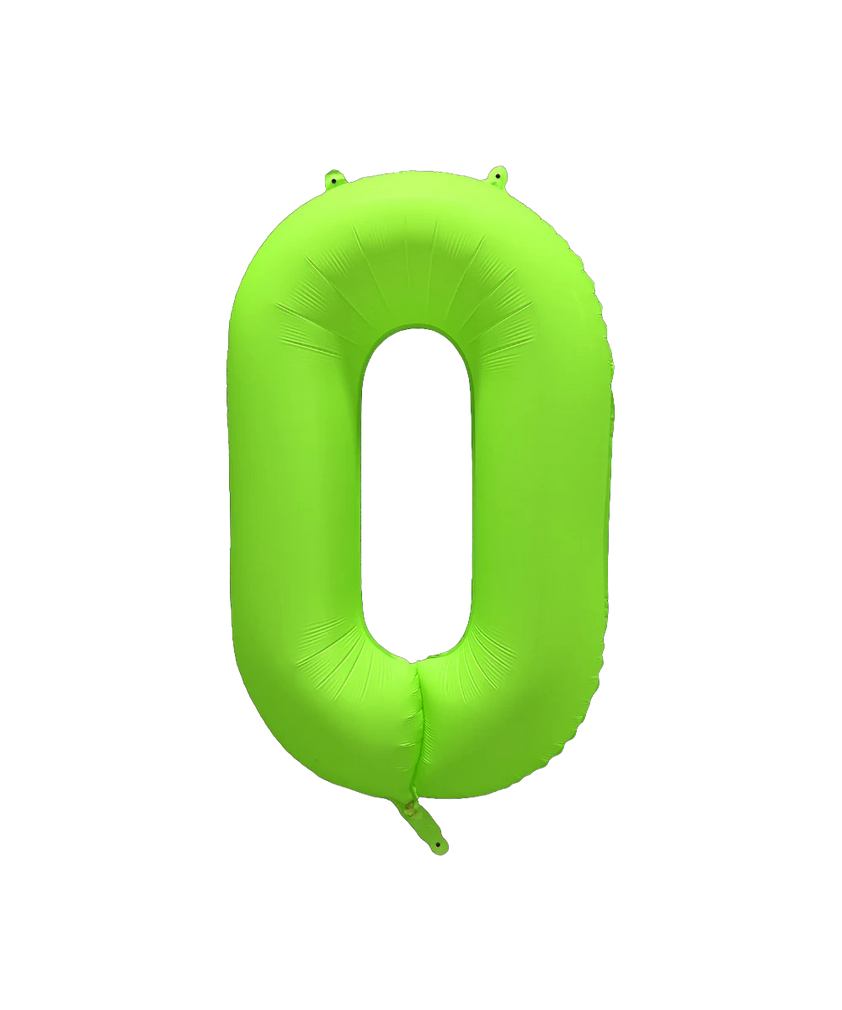 34" Neon Green Number 0 Balloon - Perfect for Celebrations – Bargain ...