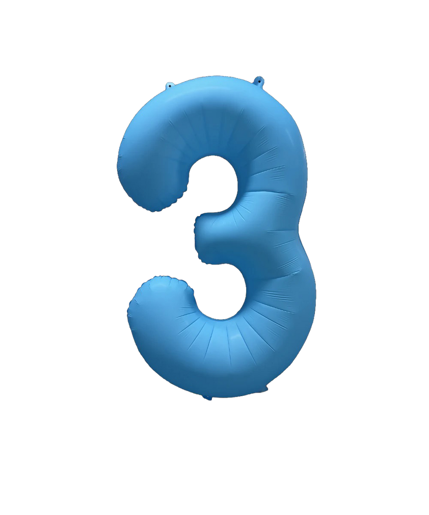 34" Deco Number 3 Neon Blue Balloon – Bargain Balloons USA