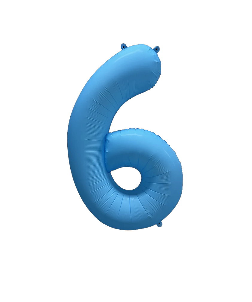 34" Deco Number 6 Neon Blue Balloon – Bargain Balloons USA
