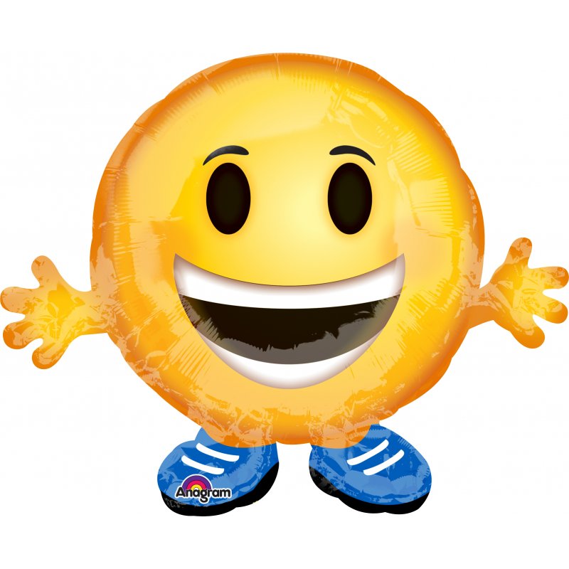 18" Emoticon Buddy Foil Balloon - Smiley Face Party Decor – Bargain ...