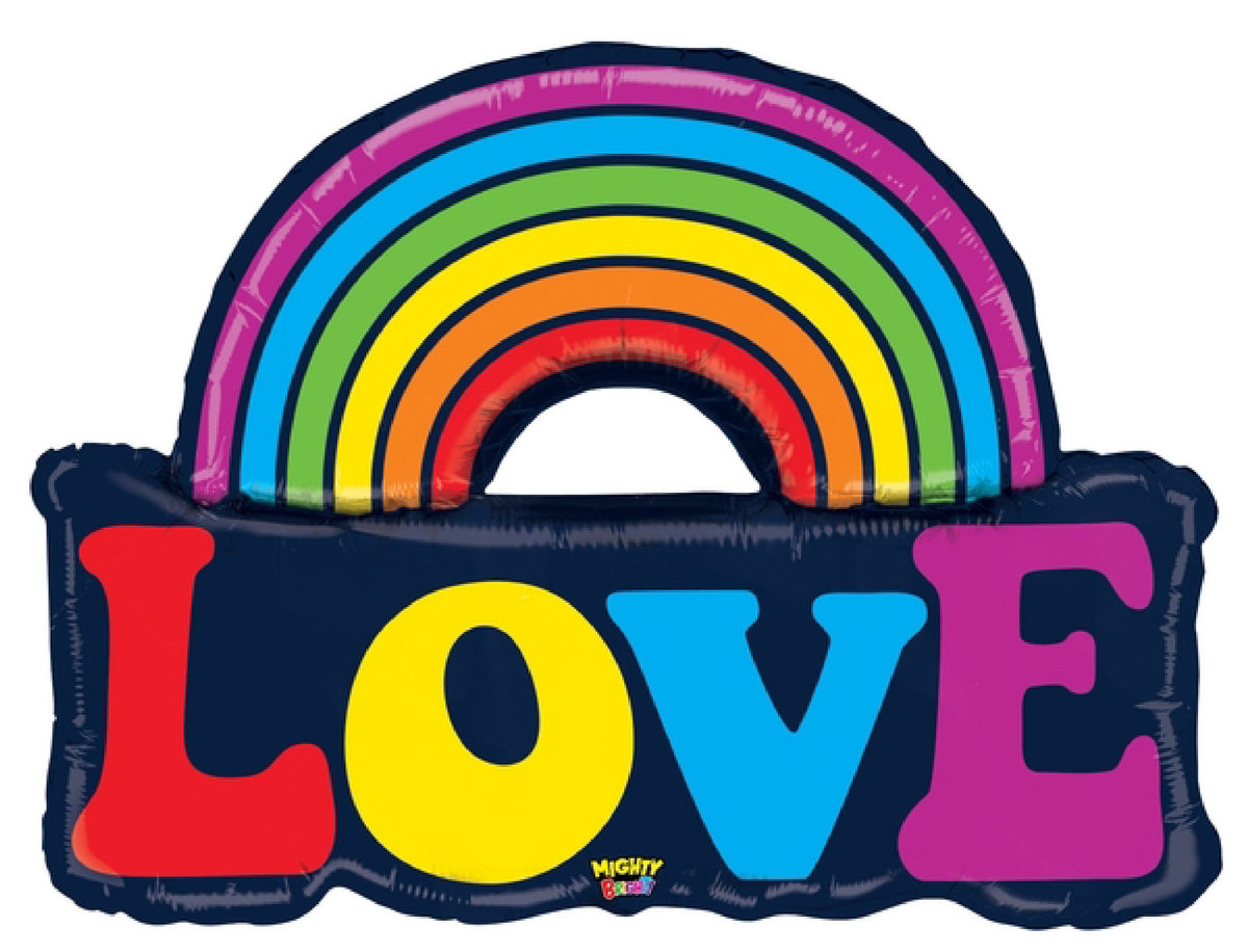 37" Mighty Bright Love Rainbow Balloon for Celebrations– Bargain ...
