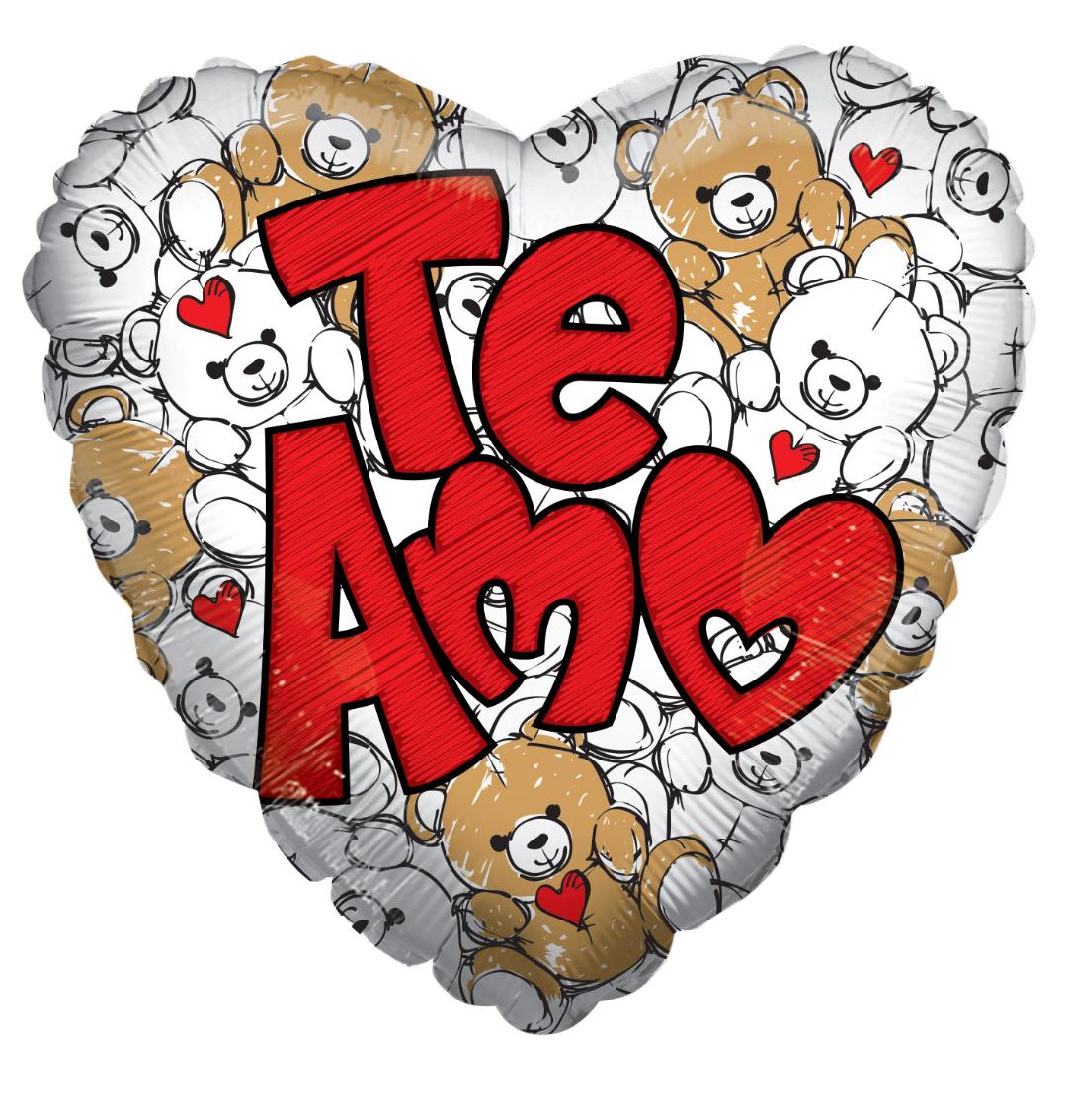 18" Te Amo Bears and hearts Spanish Balloon – Bargain Balloons USA