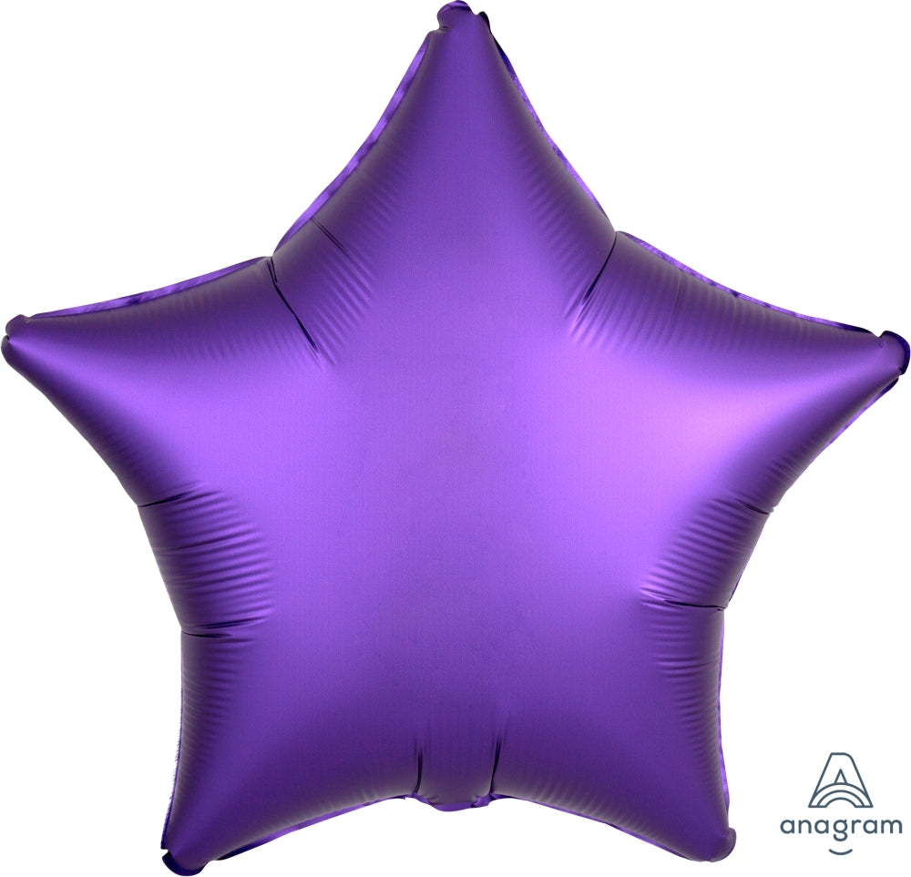 18" Satin Luxe Purple Royale Star Foil Balloon– Bargain Balloons USA