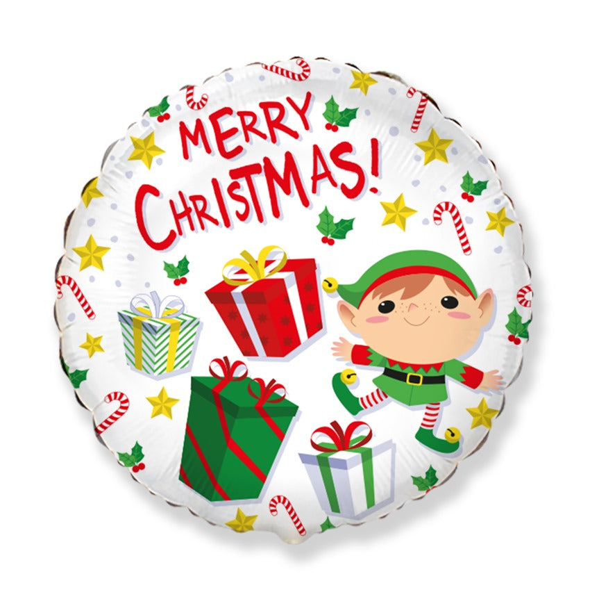 18" Merry Christmas Elf Foil Balloon – Bargain Balloons USA