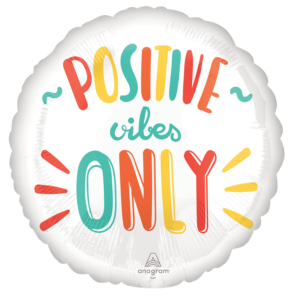 18" Positive Vibes Foil Balloon - Colorful Party Decoration– Bargain ...