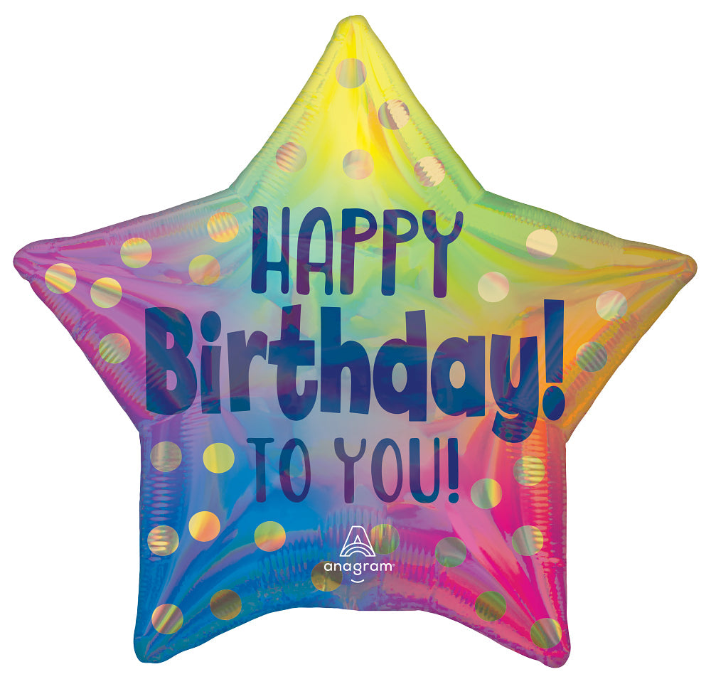 18" Happy Birthday to You Gold Dots Foil Balloon– Bargain Balloons USA