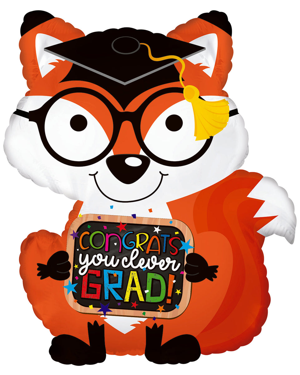 22" Congrats Grad Fox Foil Balloon – Bargain Balloons USA