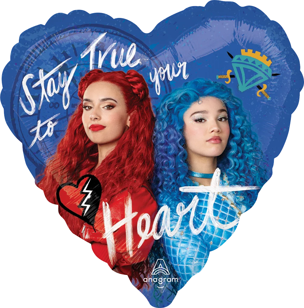 28" Pocket Watch Descendants Rise of Red Jumbo Heart Foil Balloon ...