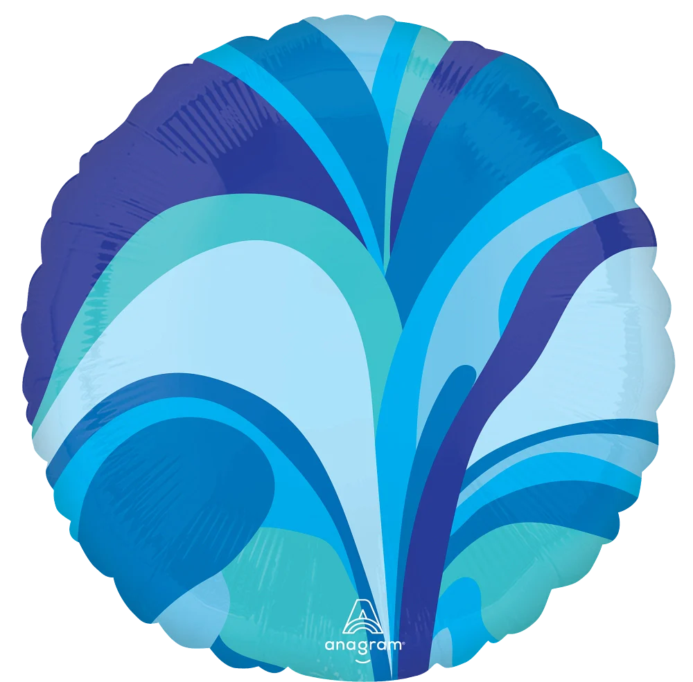 18" Blue Macro Marble Foil Balloon – Bargain Balloons USA