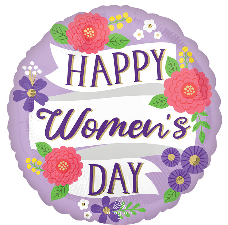 18" International Women's Day Foil Balloon - Floral Design– Bargain ...