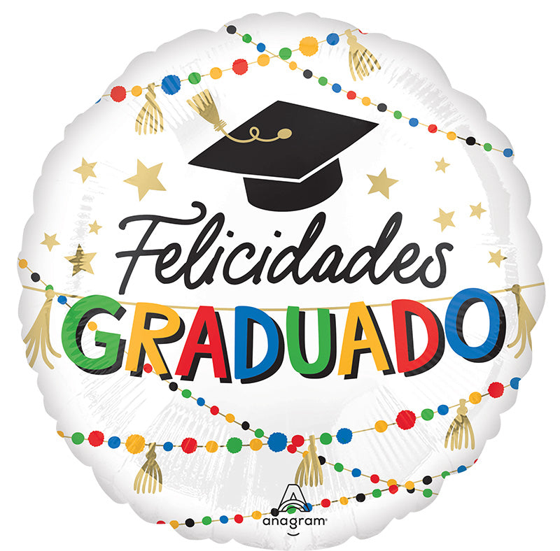 18" Grad Party Felicidades Graduado Foil Balloon – Bargain Balloons USA