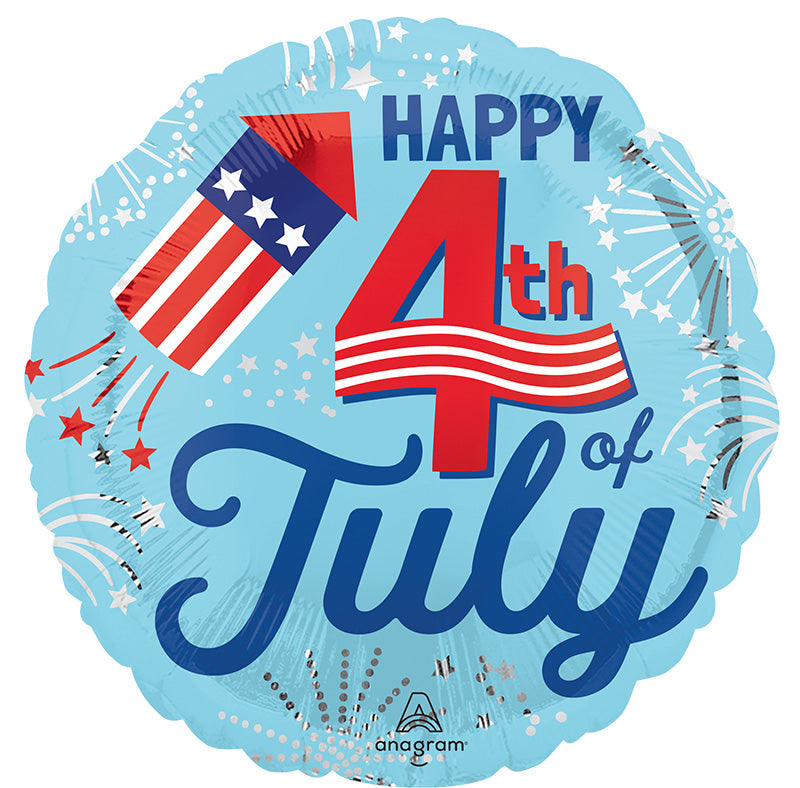 18" Patriotic 4th of July Bursts Foil Balloon - Festive Decor– Bargain ...