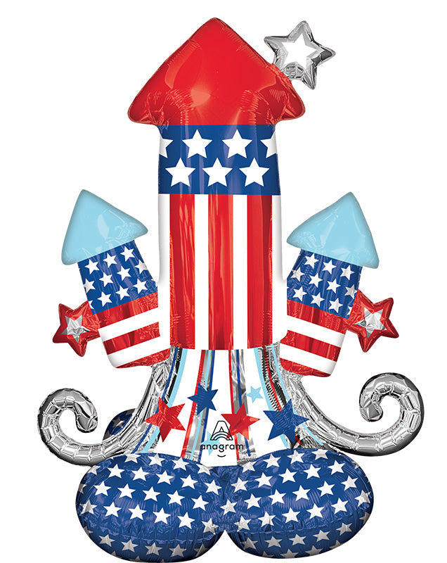 38" Patriotic Rockets Bursting in Air Consumer Inflatables AirLoonz Ju ...