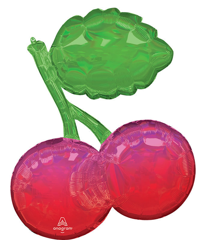30" Iridescent Cherries Holographic Foil Balloon - Fruity Mix– Bargain ...