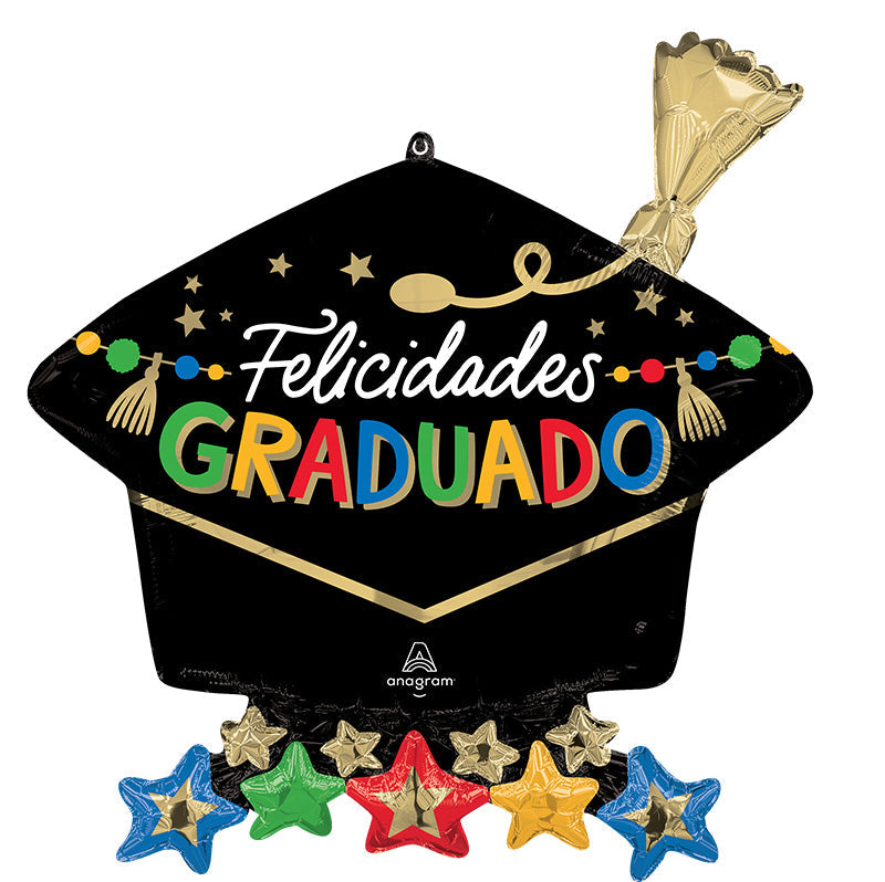 26" Grad Party Felicidades Graduado SuperShape Foil Balloon – Bargain ...
